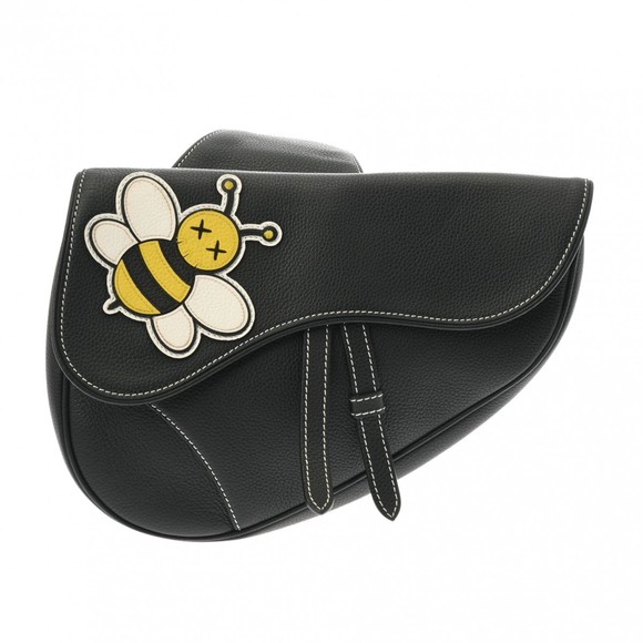 Dior | Bags | Christian Dior Saddle Bag Kaws Collaboration Bee Grained ...